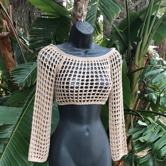 Windsor | Tops | Windsor Crochet Net Crop Top | Poshmark